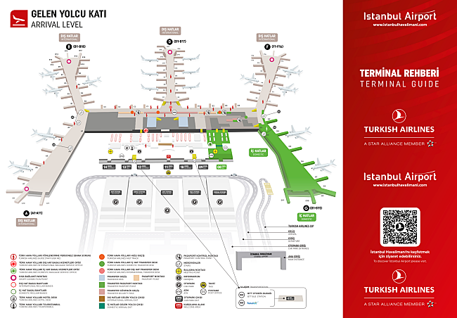 Turkish Airlines - Istanbul (New) Airport Terminal Map